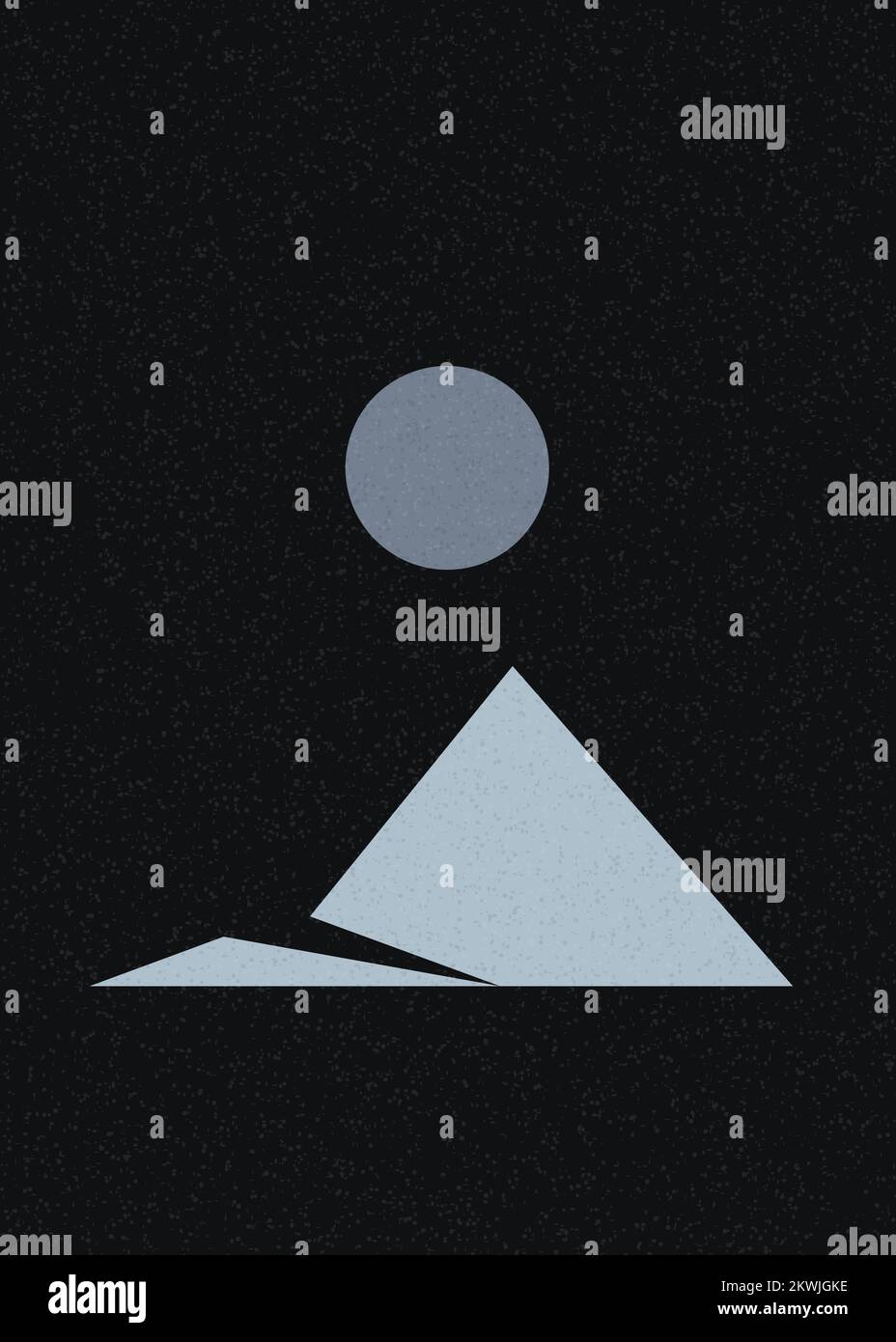 Geometric Mountains silhouette generative art poster illustration Stock ...