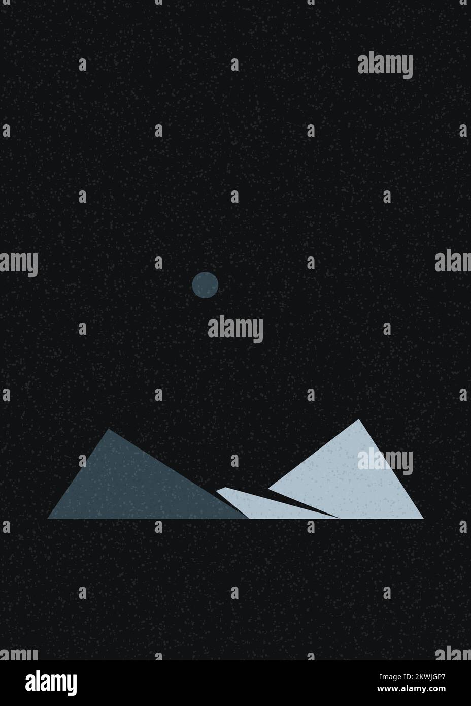 Geometric Mountains silhouette generative art poster illustration Stock ...