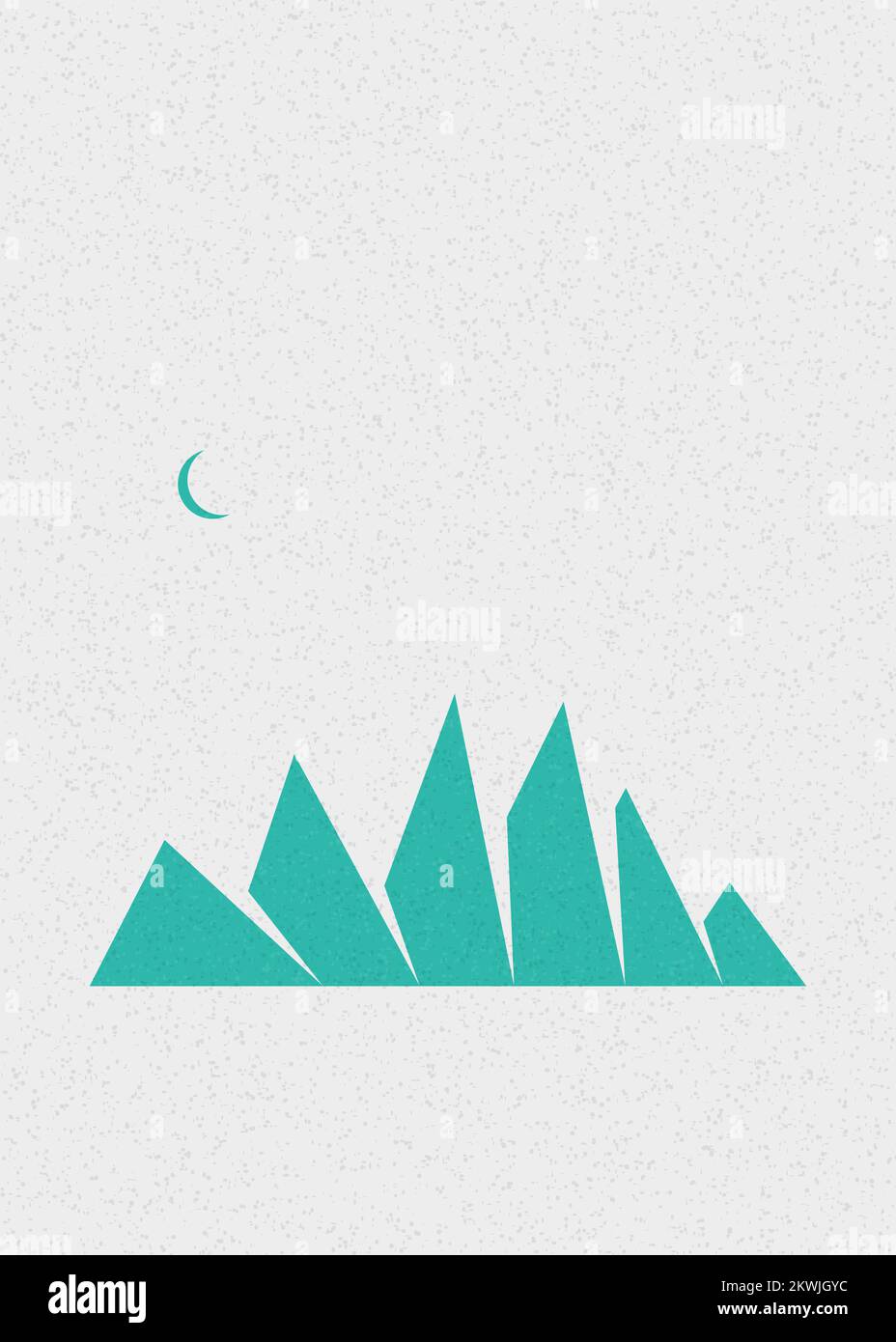 Geometric Mountains silhouette generative art poster illustration Stock ...