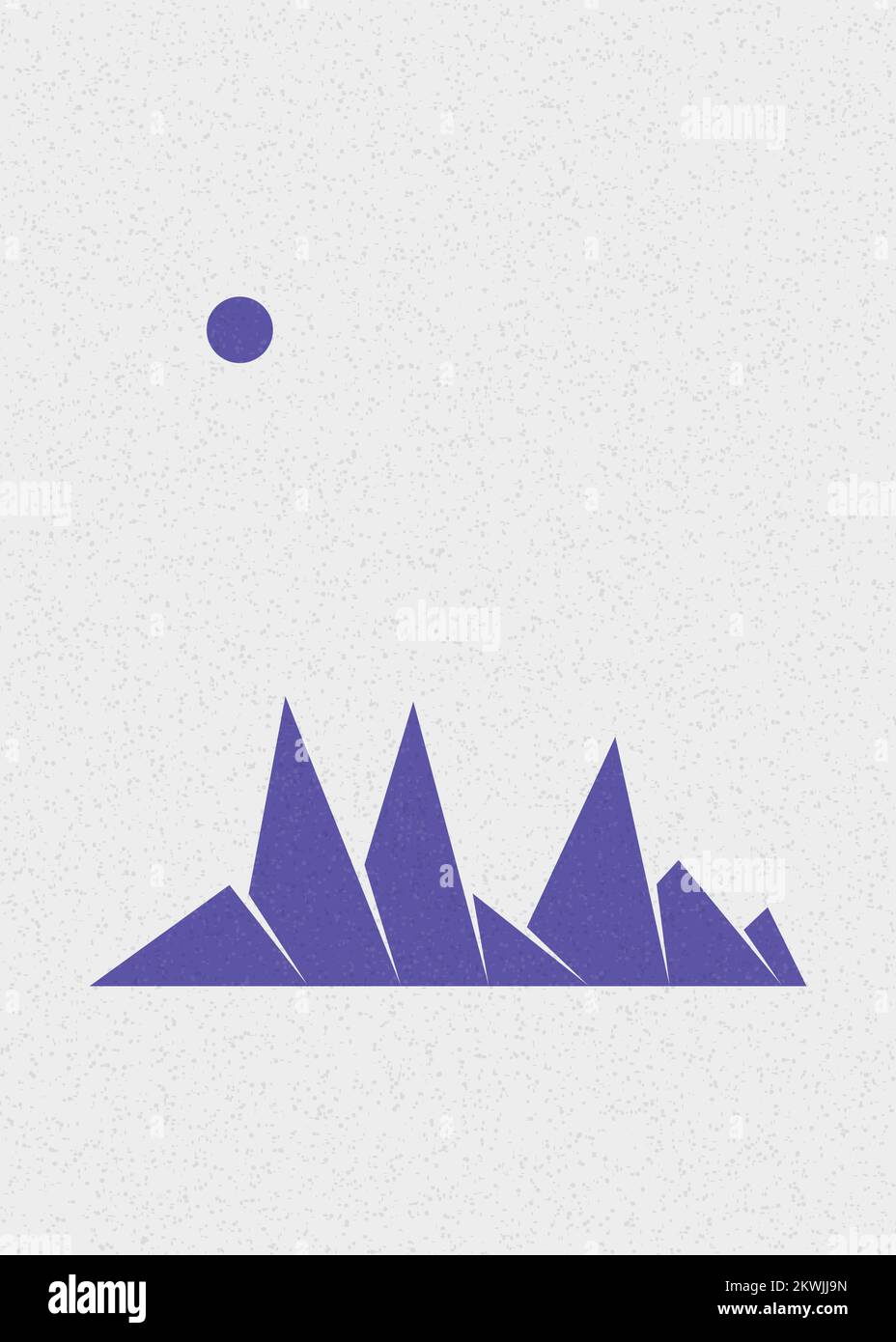 Geometric Mountains silhouette generative art poster illustration Stock ...