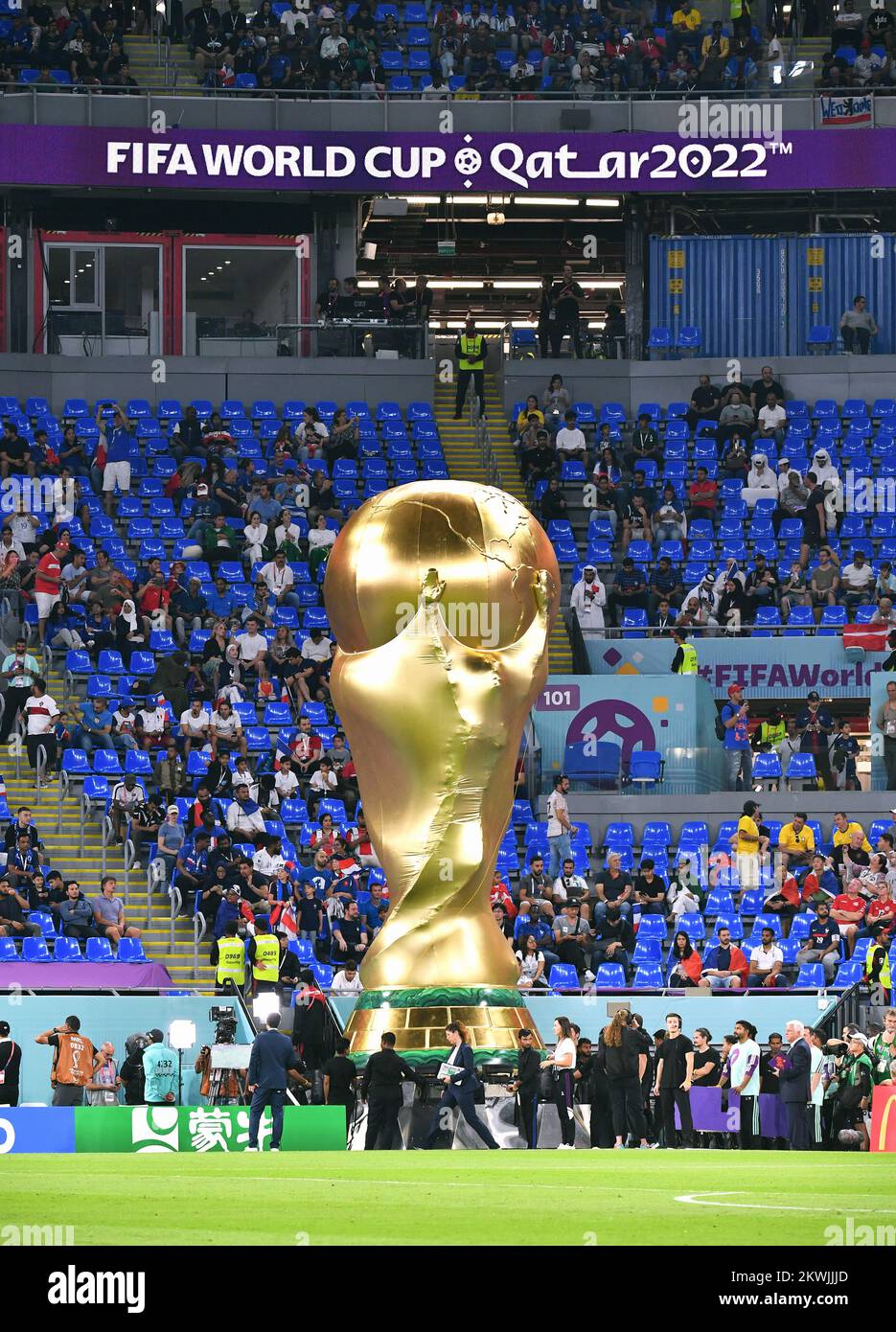 Football World Cup 2022, Qatar, Stadium 974; France vs Denmark Stock ...
