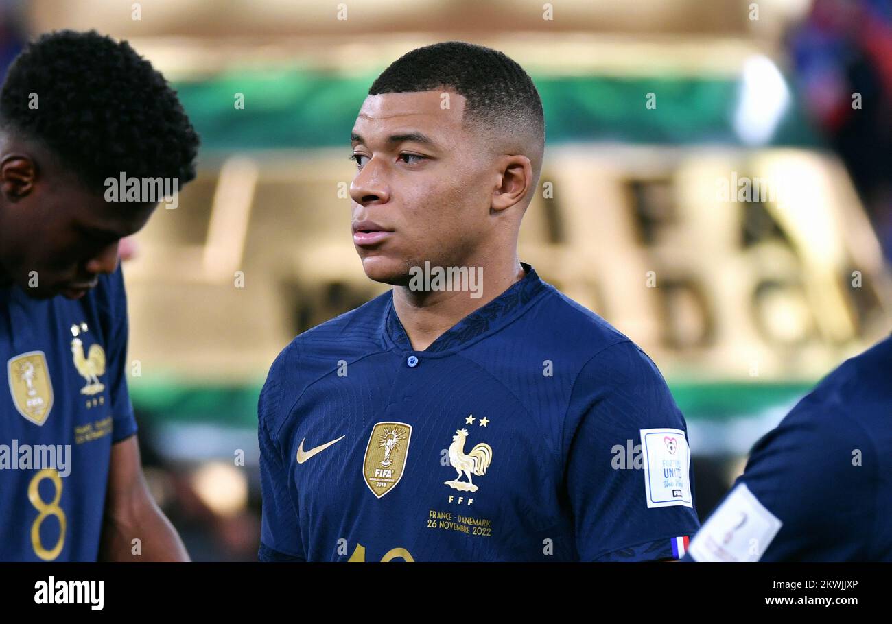 Football World Cup 2022, Qatar, Stadium 974; France vs Denmark; Kylian ...