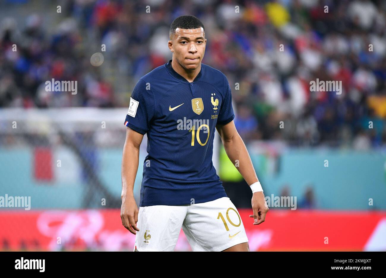 Football World Cup 2022, Qatar, Stadium 974; France vs Denmark; Kylian ...