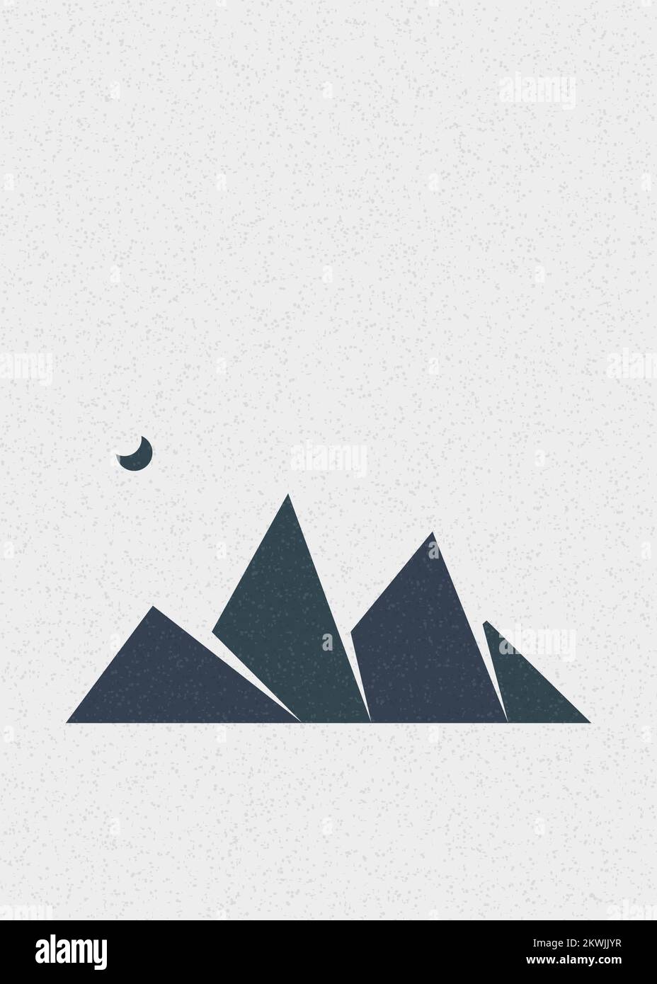 Geometric Mountains silhouette generative art poster illustration Stock ...