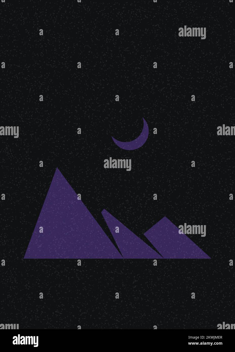 Geometric Mountains silhouette generative art poster illustration Stock ...