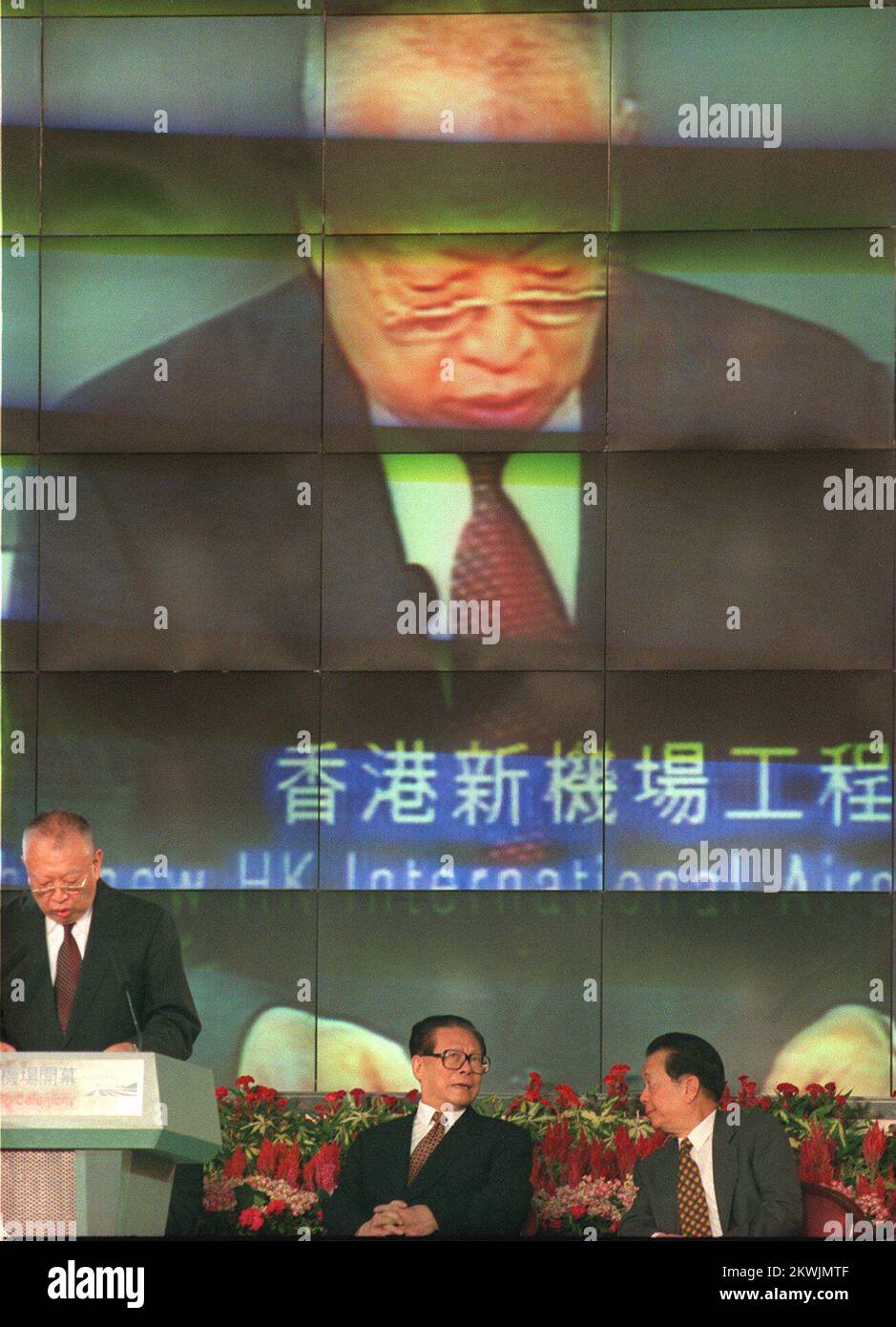 HON KONG INTERNATIONAL AIRPORT OPENING CEREMONY AT CHEK LAP KOK. ----L TO R: Tung Chee-hwa ...