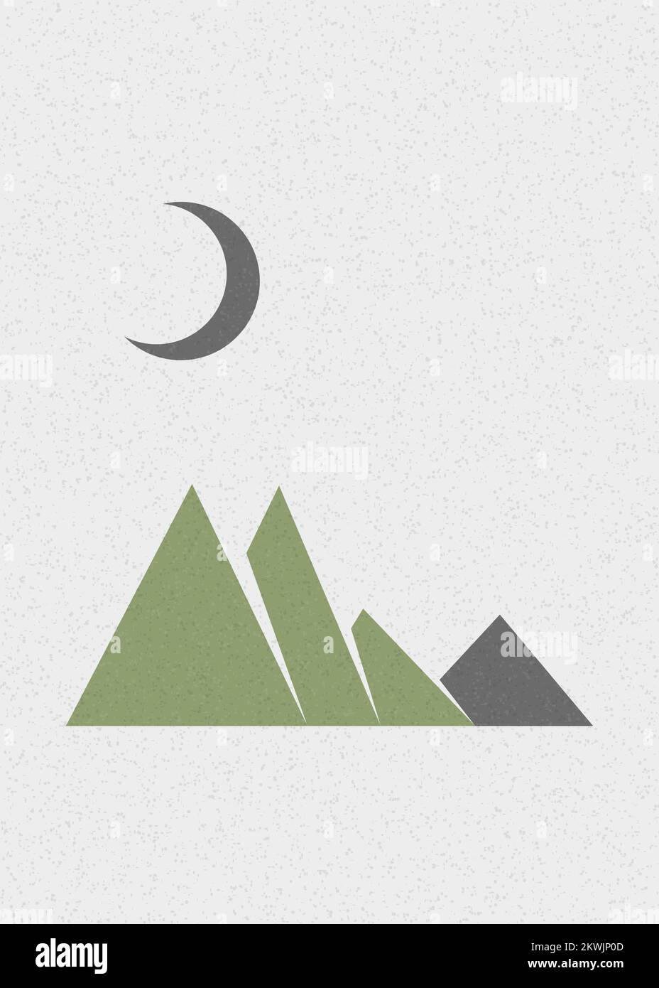 Geometric Mountains silhouette generative art poster illustration Stock ...