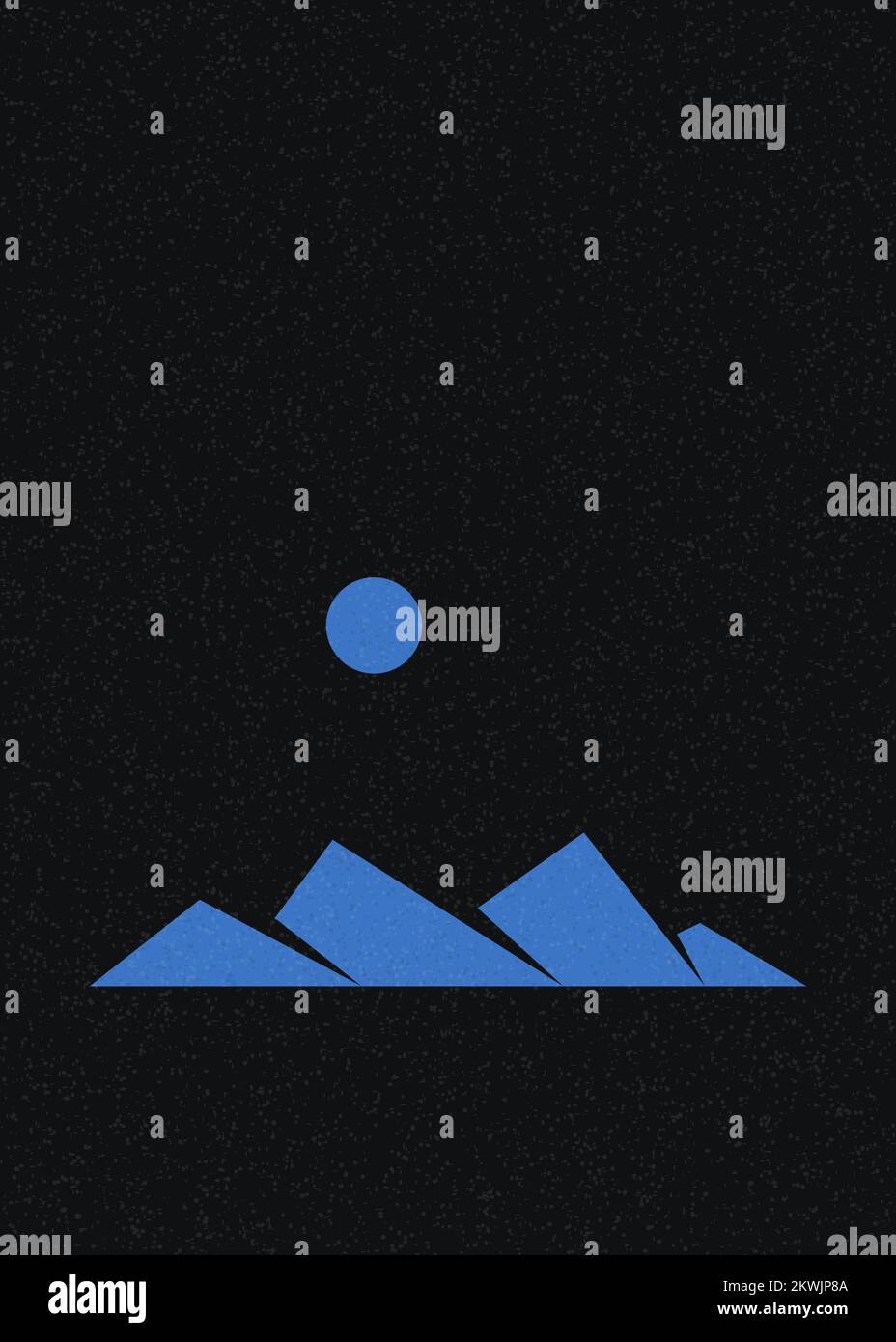 Geometric Mountains silhouette generative art poster illustration Stock ...