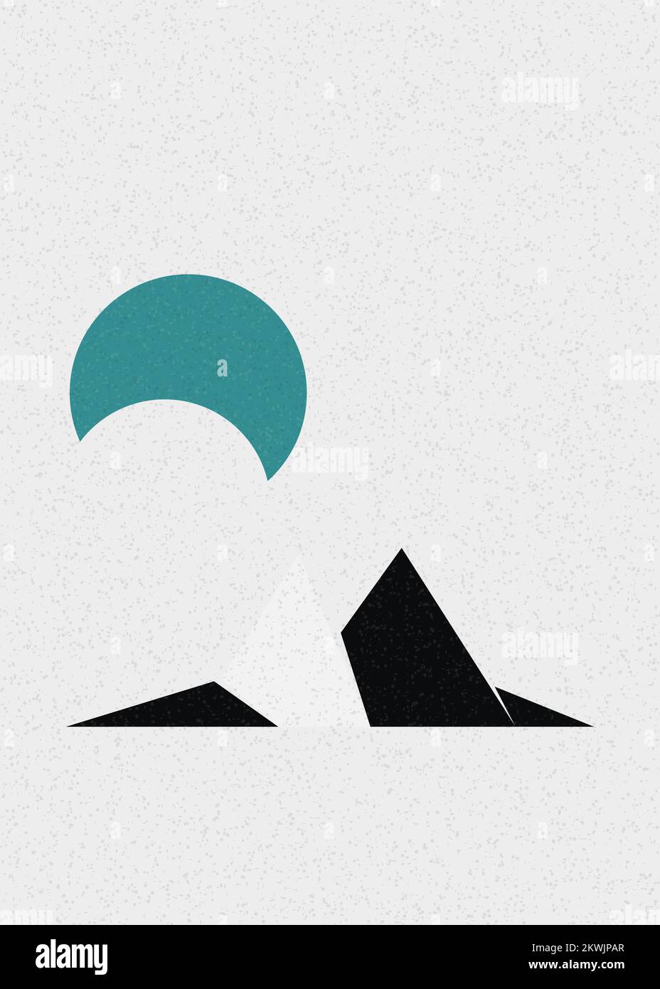 Geometric Mountains silhouette generative art poster illustration Stock ...
