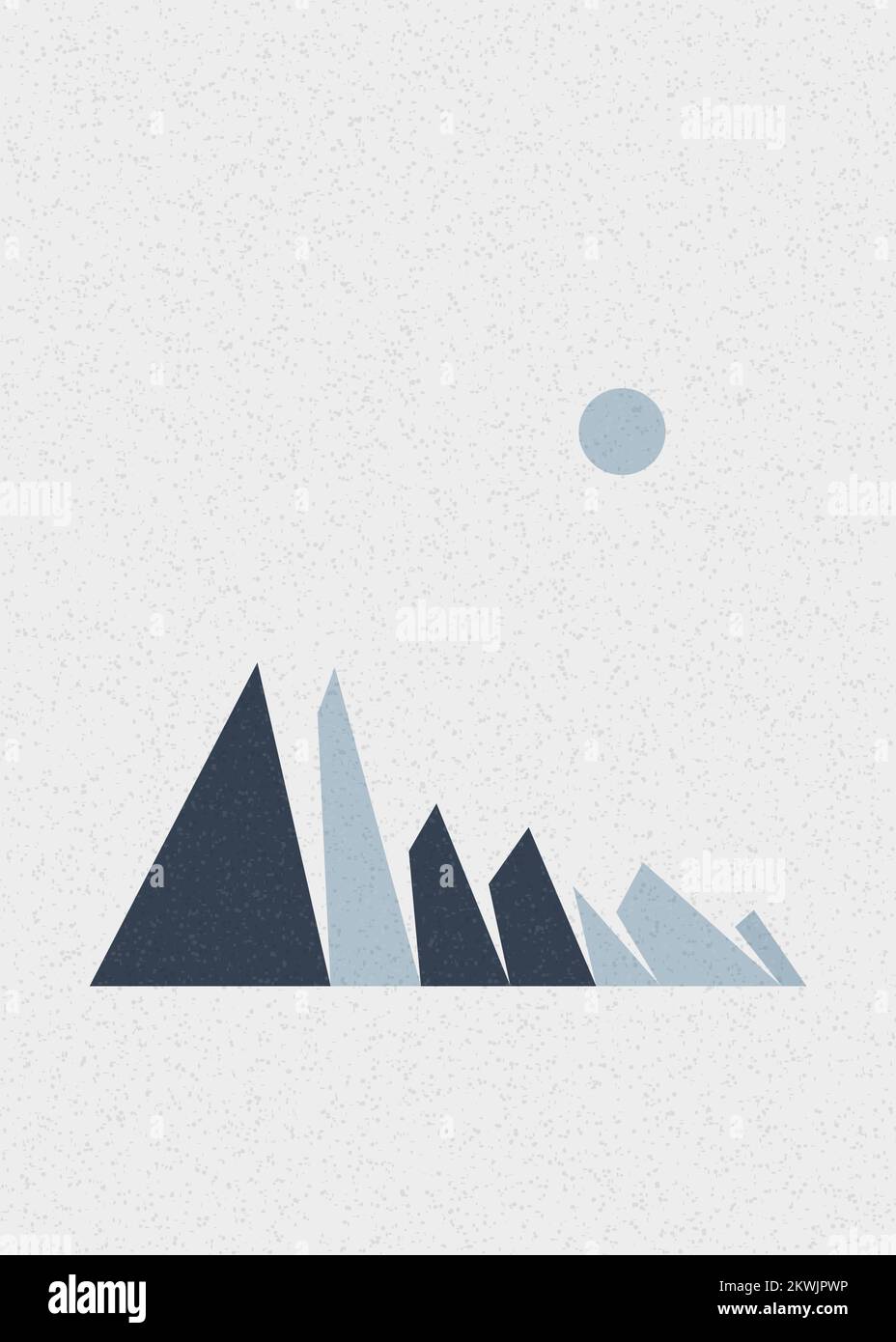 Geometric Mountains silhouette generative art poster illustration Stock ...