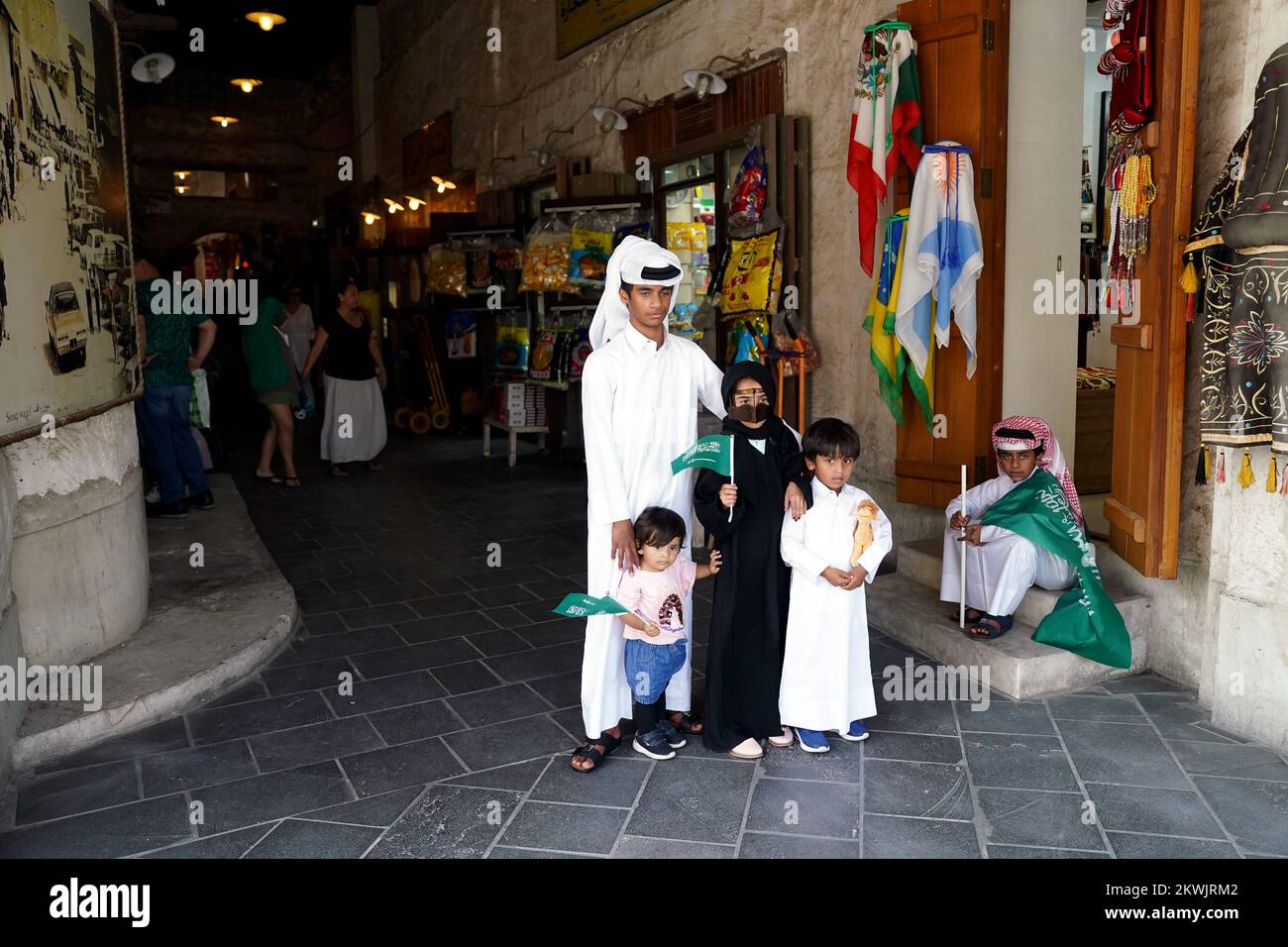 Local residents in the Souq area of Doha. Picture date: Wednesday ...