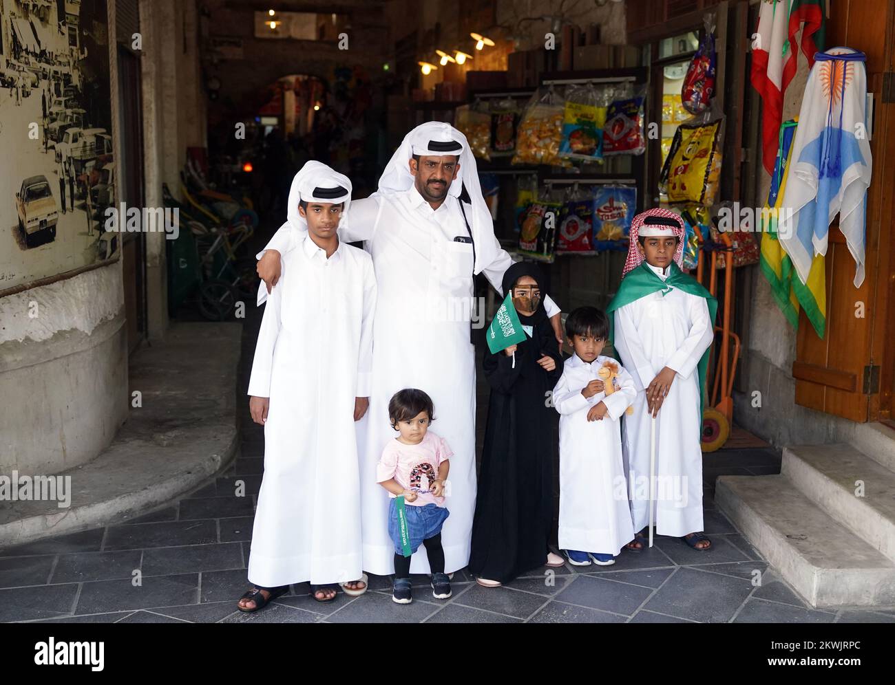 Local residents in the Souq area of Doha. Picture date: Wednesday ...