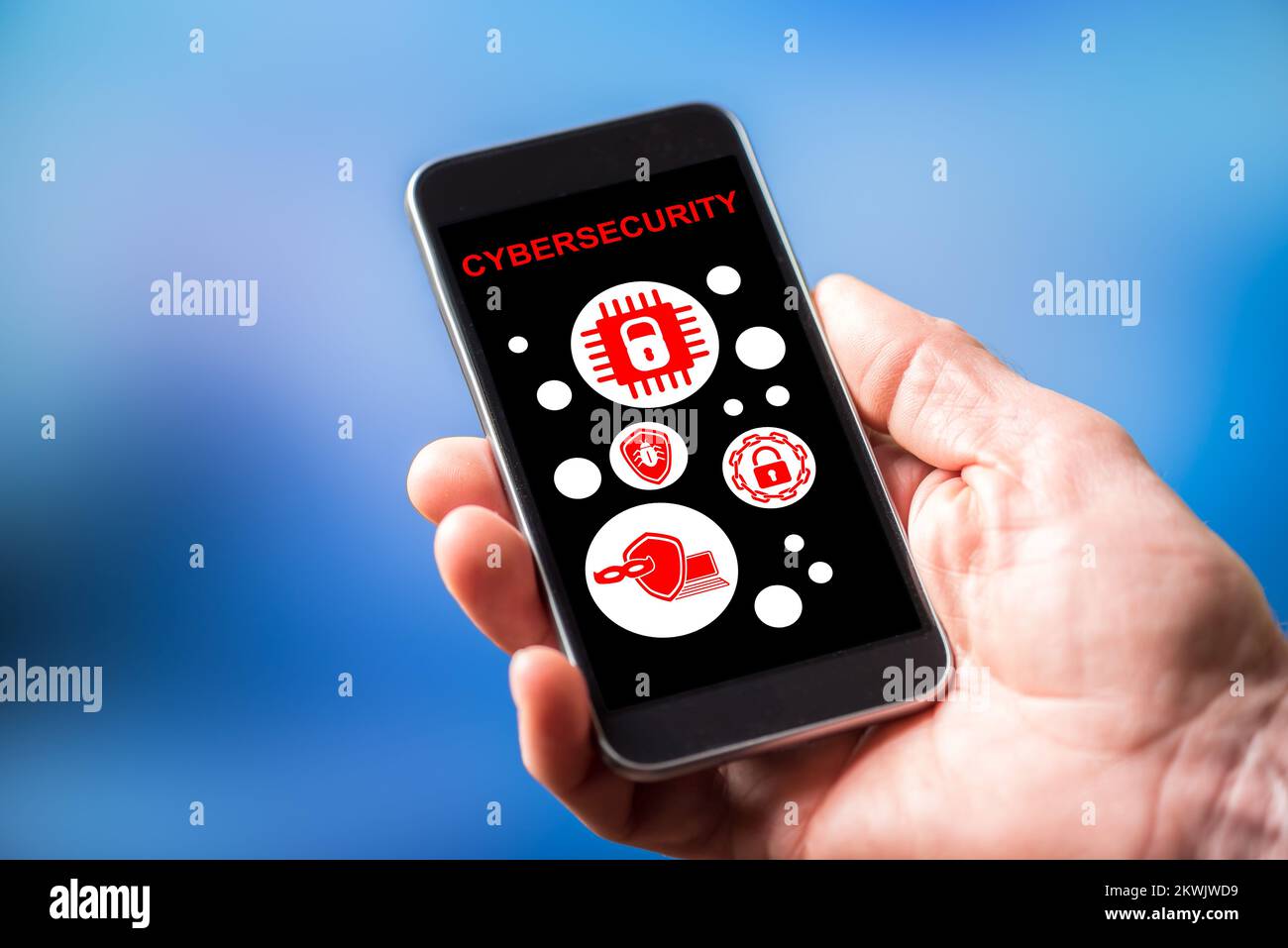 Smartphone screen displaying a cybersecurity concept Stock Photo - Alamy