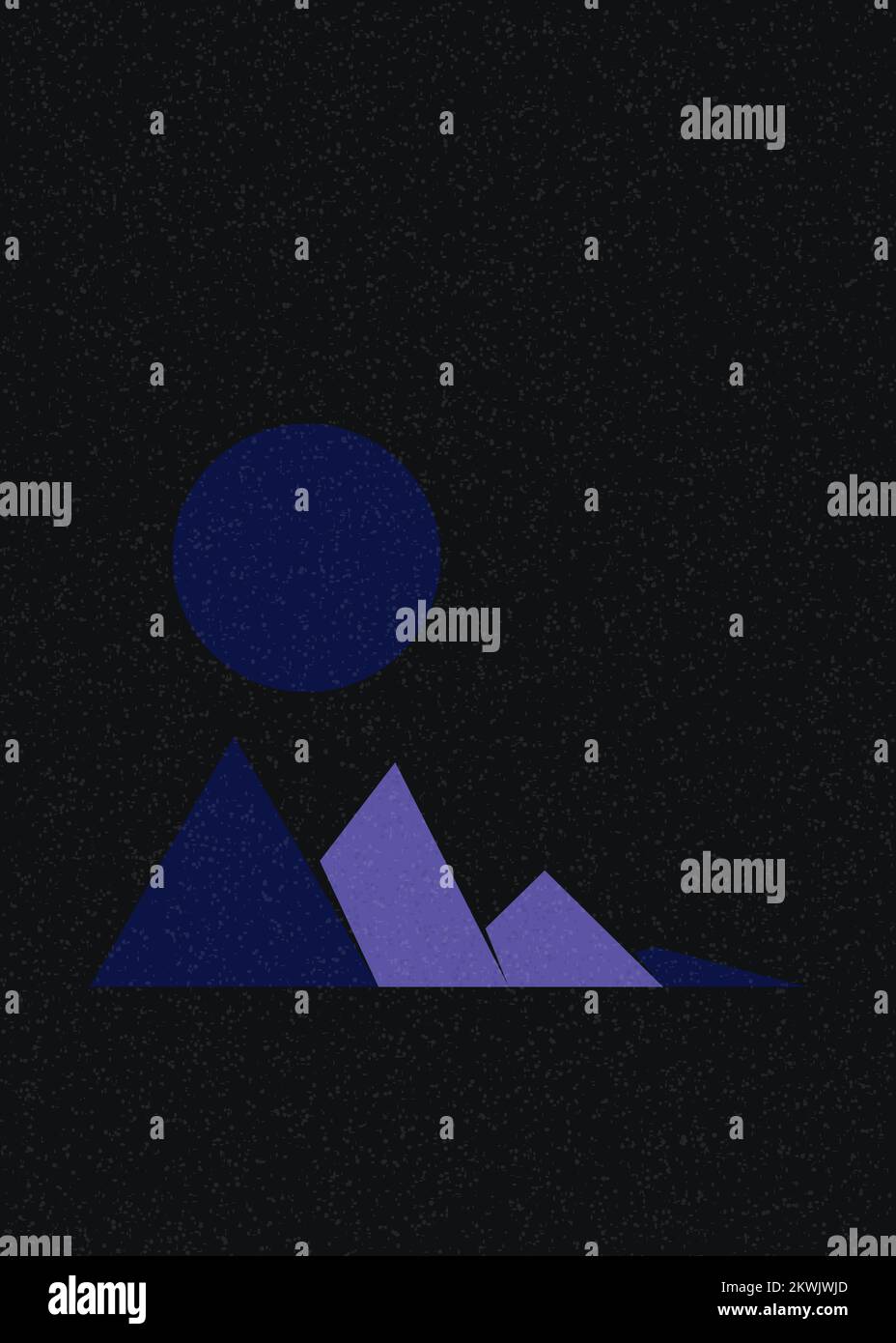 Geometric Mountains silhouette generative art poster illustration Stock ...