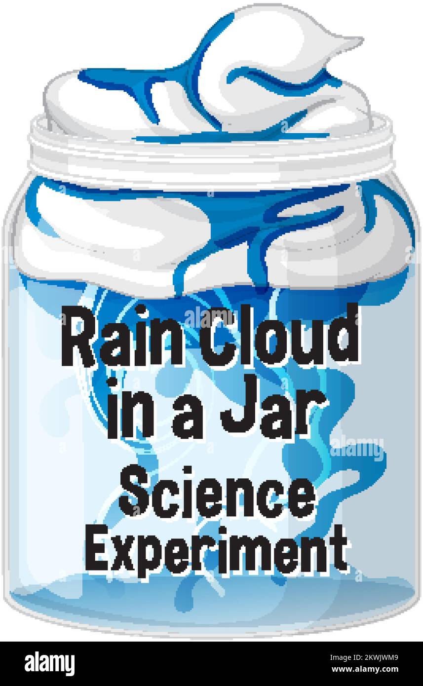 Rain cloud in a jar science experiment illustration Stock Vector Image ...