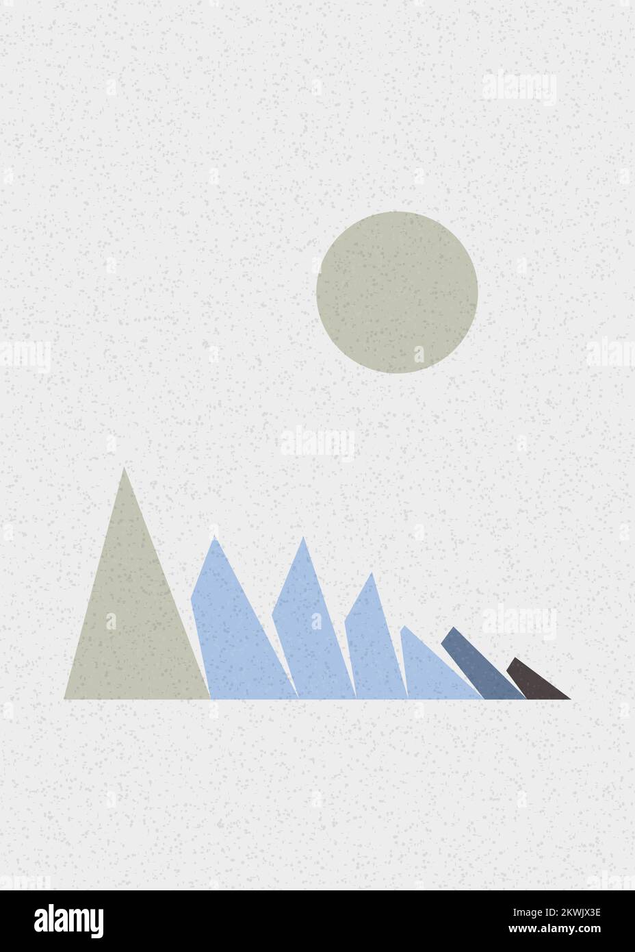 Geometric Mountains silhouette generative art poster illustration Stock ...