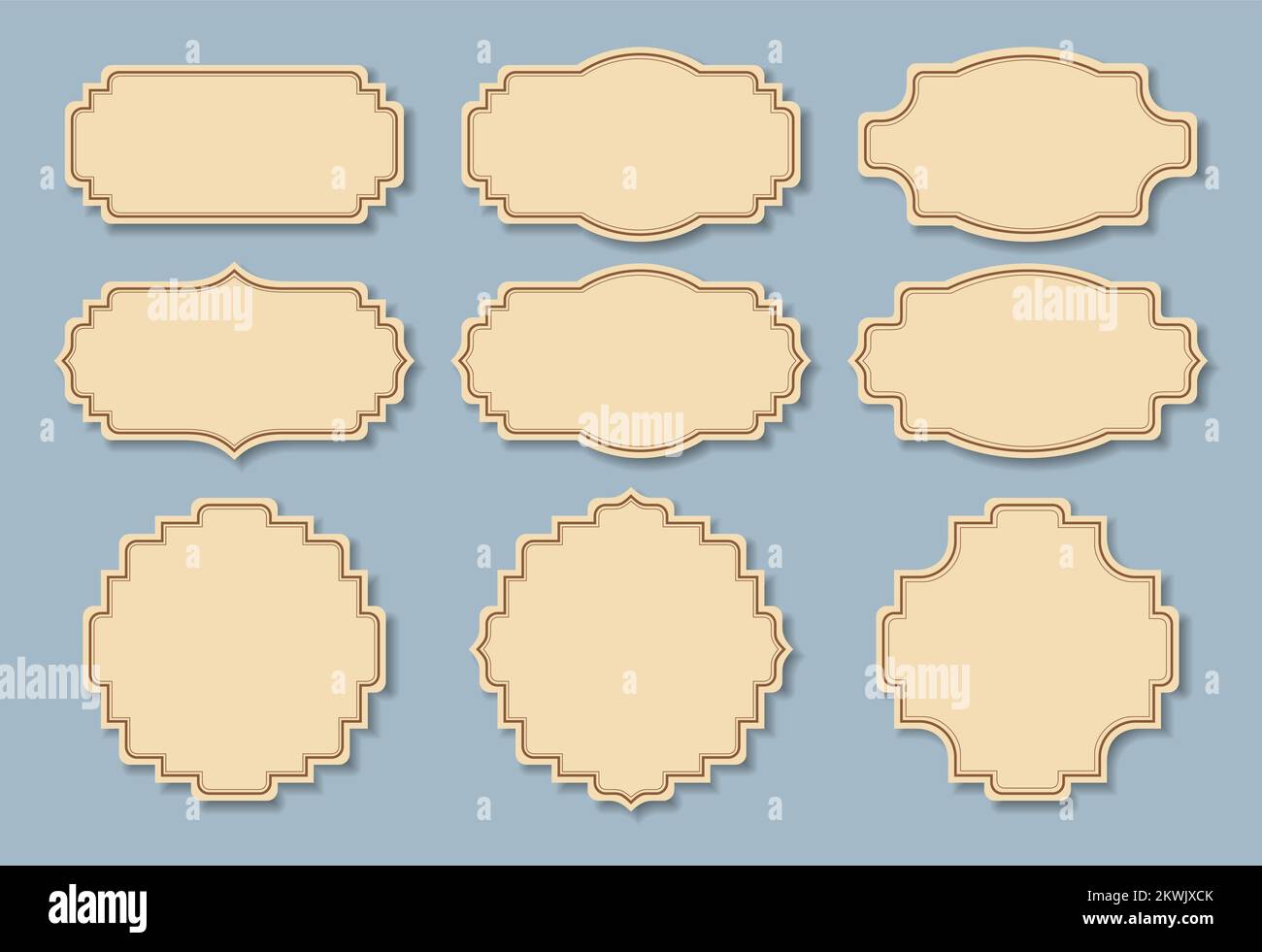set labels on blue background. Vector illustration Stock Vector Image ...