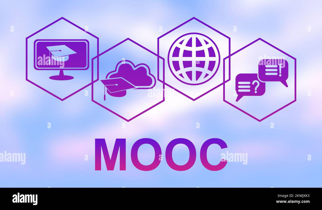 Illustration of a mooc concept Stock Photo - Alamy