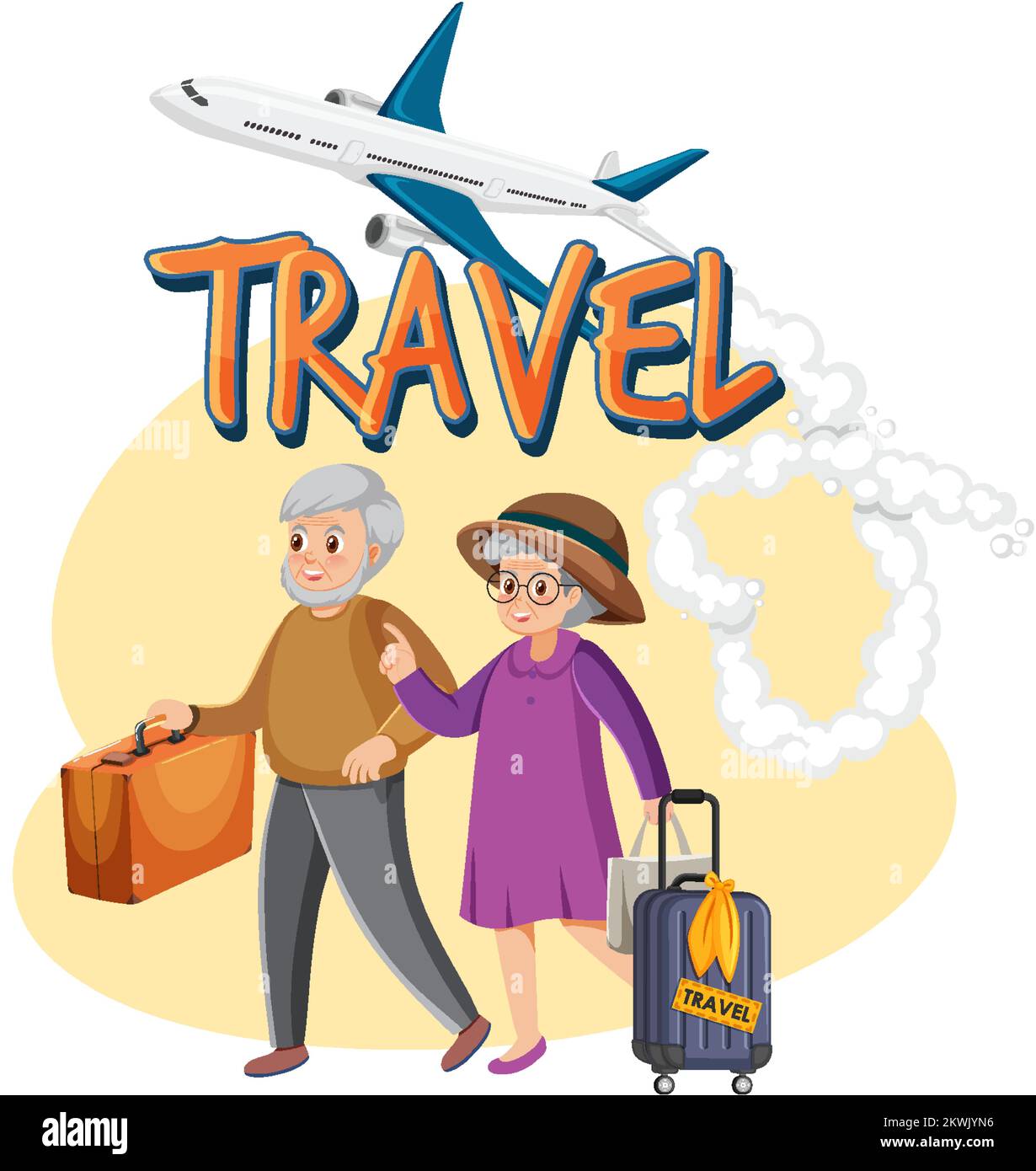 Senior travelers Stock Vector Images - Alamy