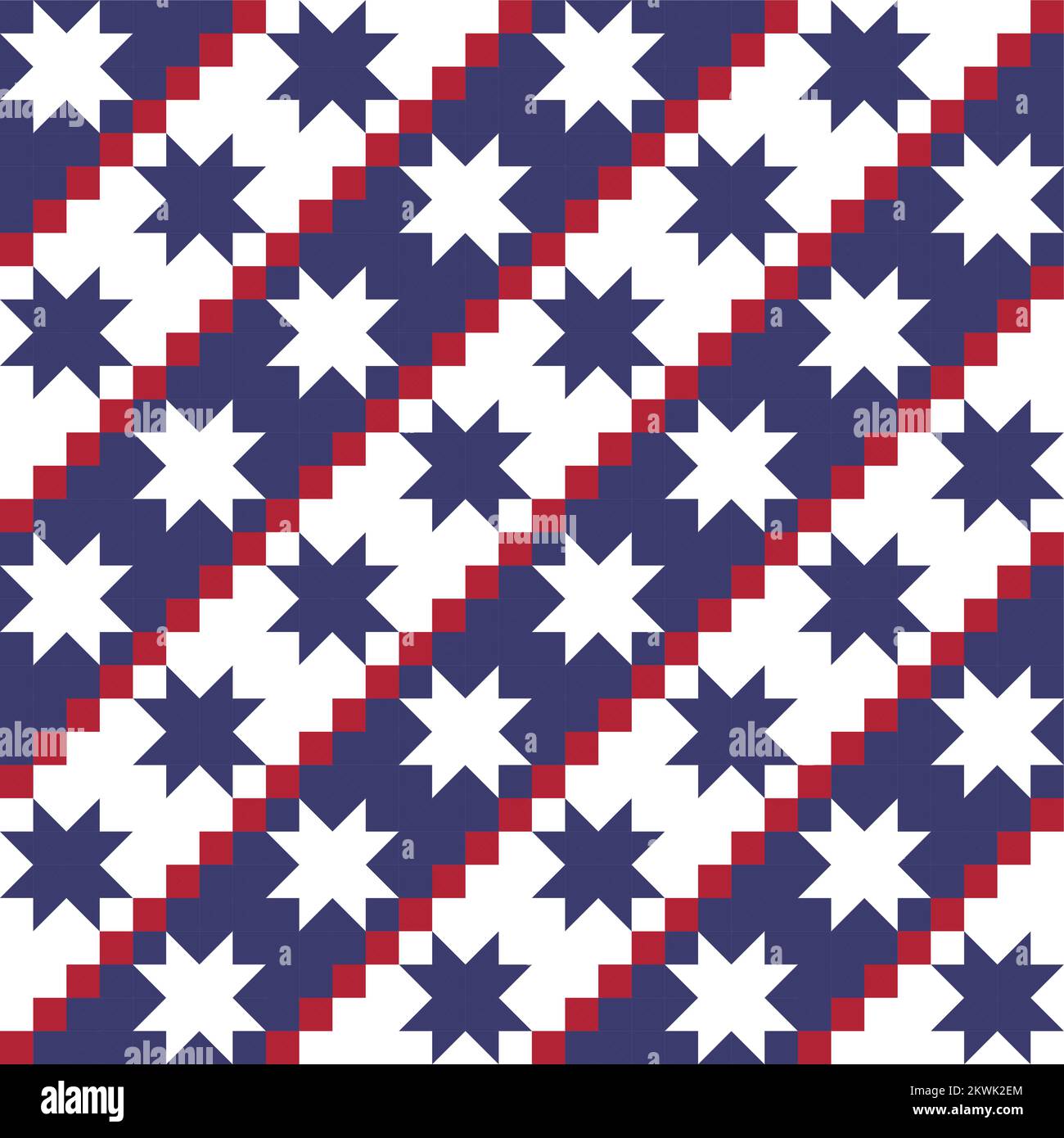 American flag colored vector seamless pattern. Patriotic Red, White and ...