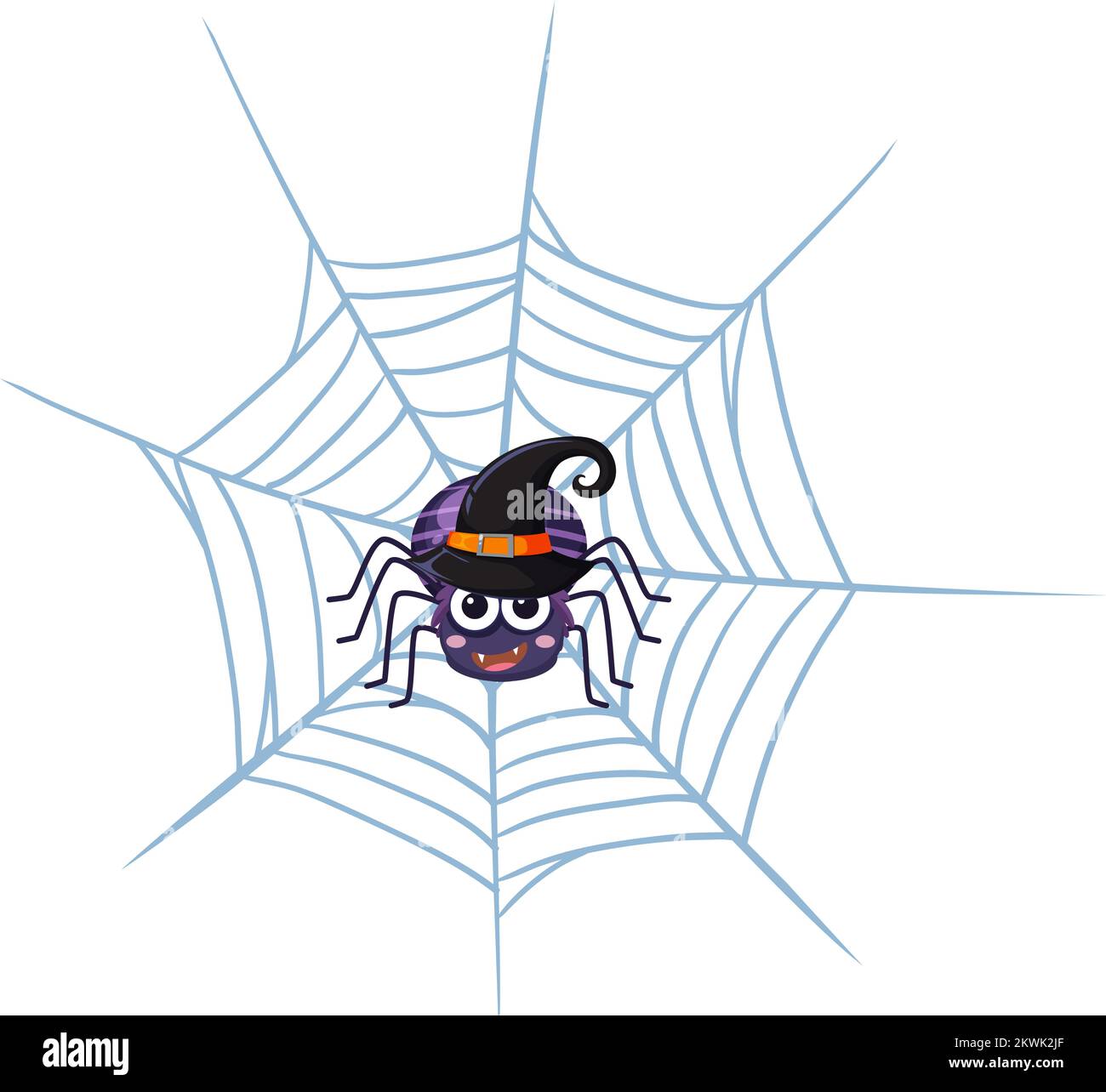Spider on spiderweb isolated cartoon illustration Stock Vector Image ...