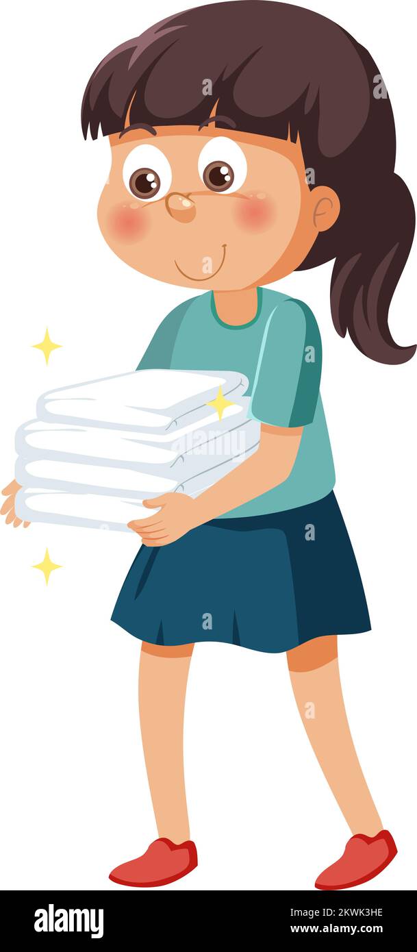 Cartoon character of kid cleaning illustration Stock Vector Image & Art ...