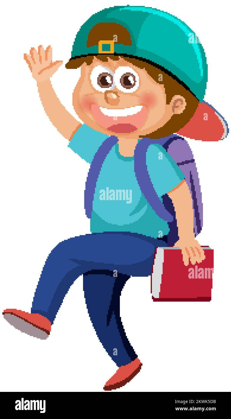Student boy cartoon character illustration Stock Vector Image & Art - Alamy