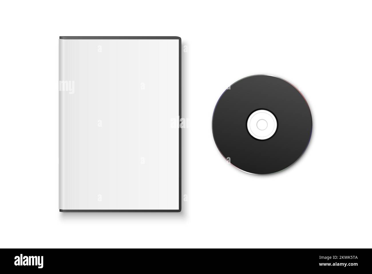 Vector 3d Realistic Black CD, DVD with Plastic Cover, Envelope, Case ...