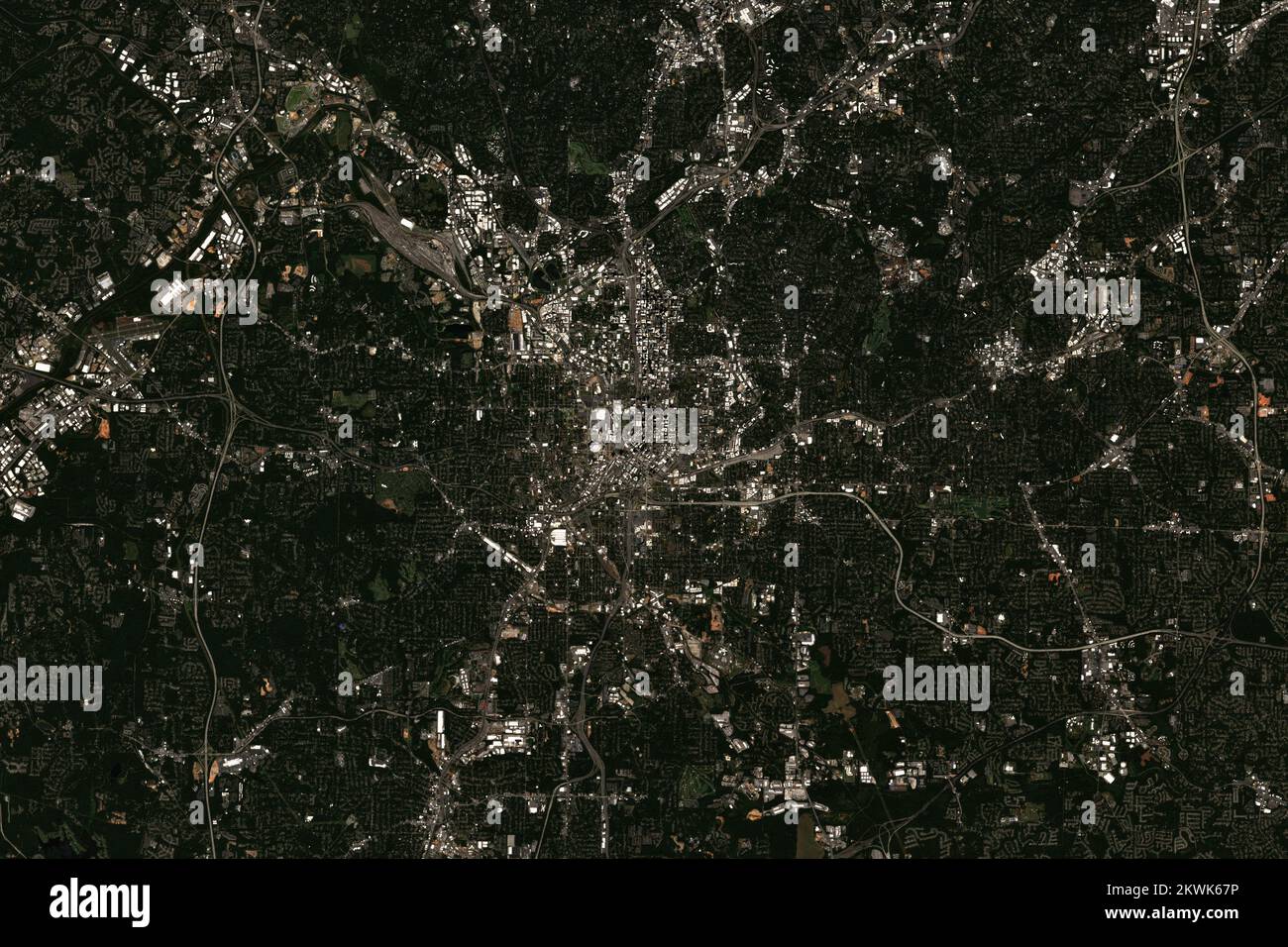High resolution satellite image of Atlanta in Georgia, USA - contains ...