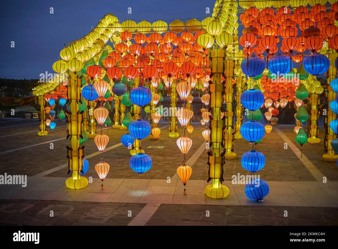 Lantern Display in th evening in Hoi An Vietnam Stock Photo - Alamy