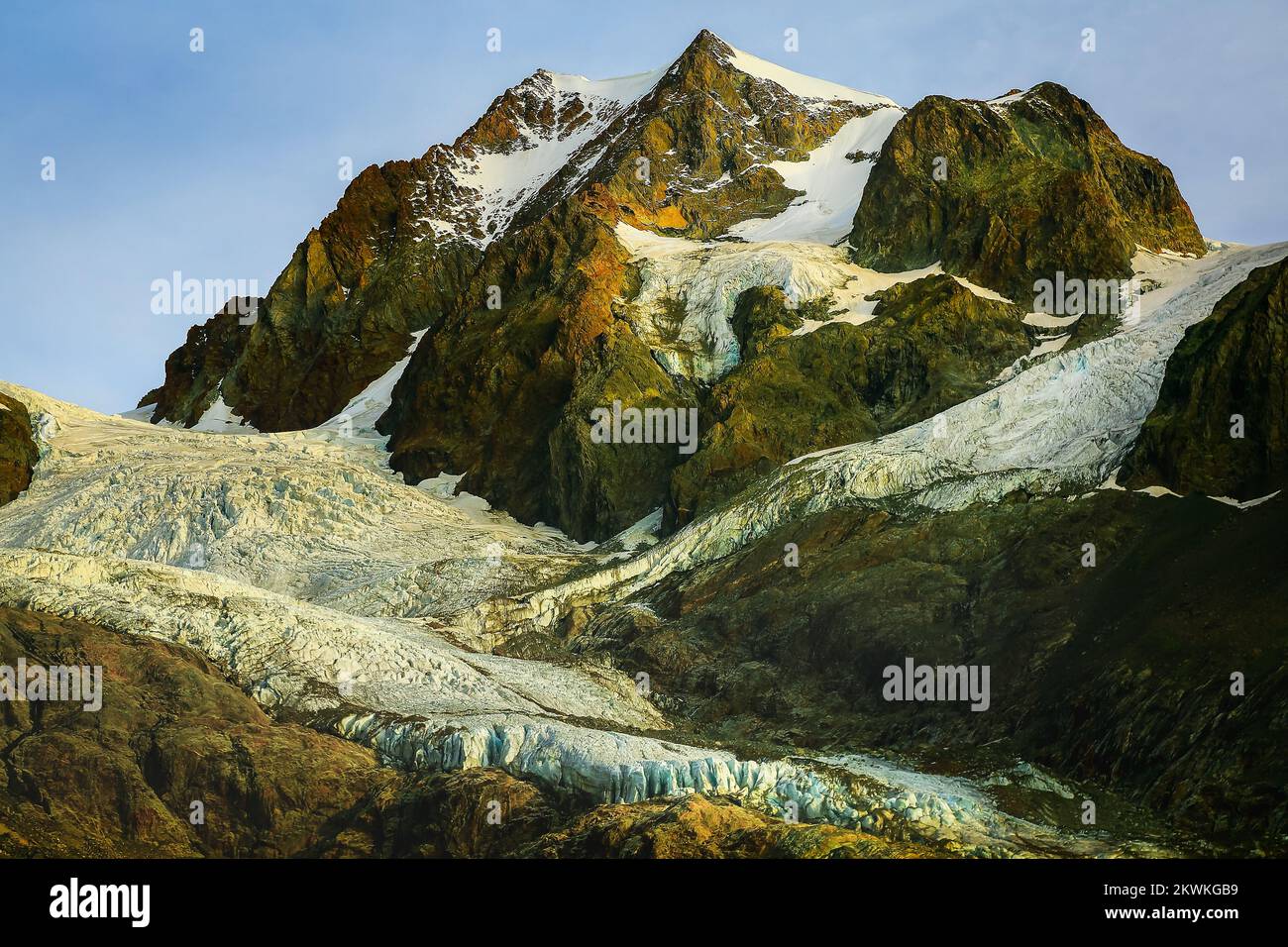 Mont Blanc massif idyllic alpine landscape at dawn, Chamonix, French ...