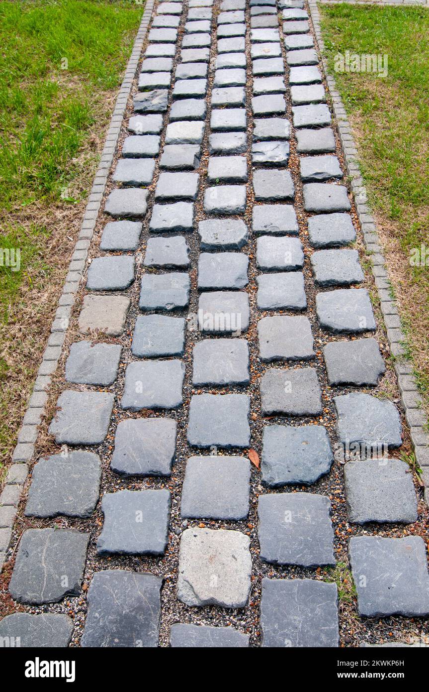 Example of Roman Paving at the museum of roman settlements, at the ...
