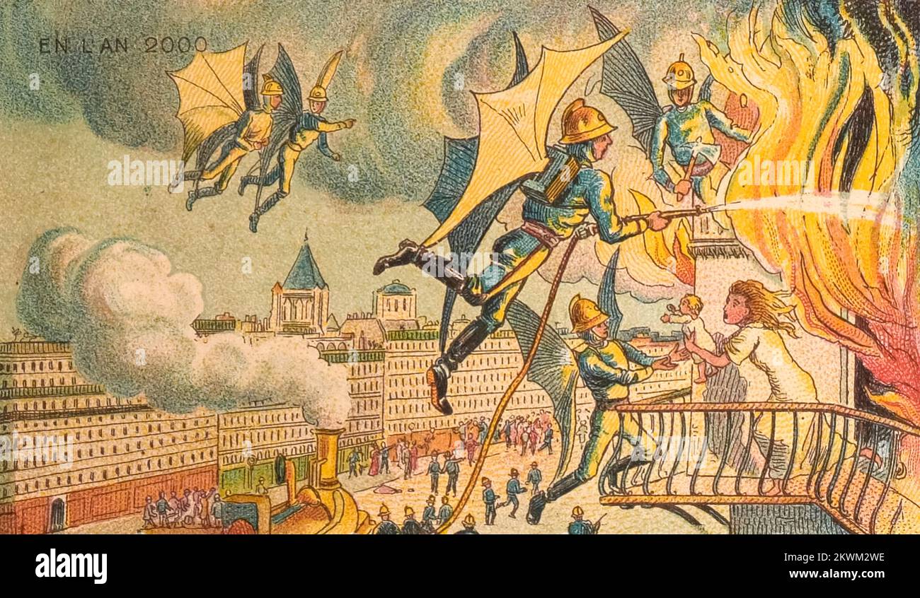 Air firemen from the series France En L'an 2000 France in the Year 2000 ...