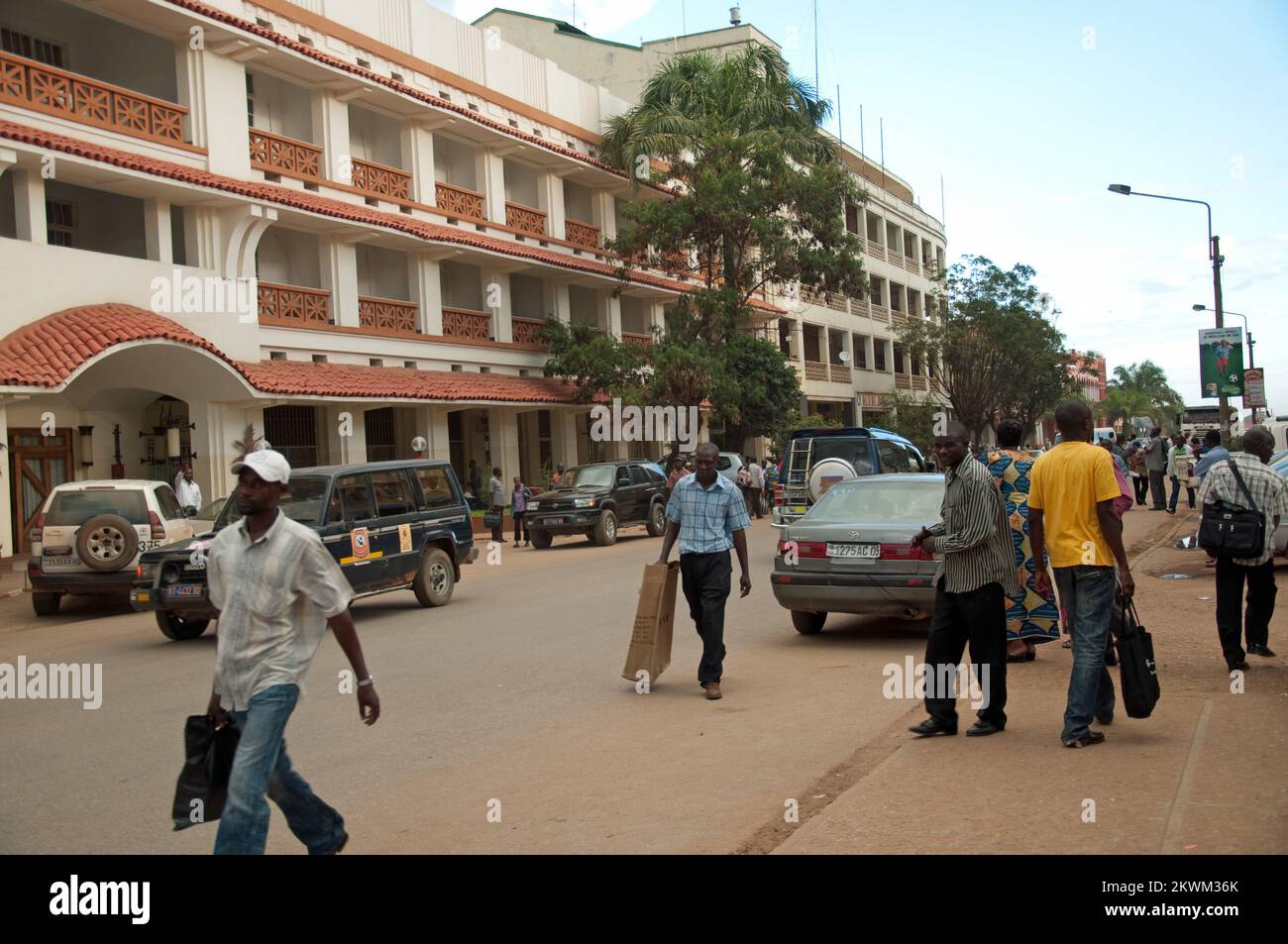Street scene with Park Hotel, Lubumbashi, Katanga Province, Democratic ...