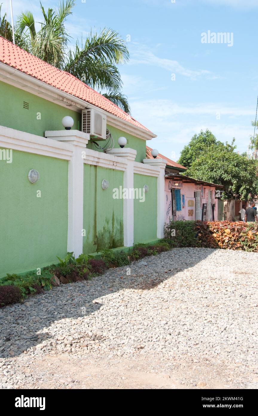 Street scene with small shops, Lubumbashi, Katanga Province, Democratic ...