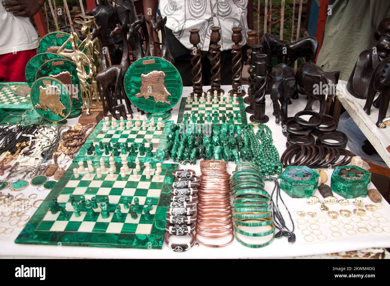 Copper and Malachite Souvenir Stall, Souvenir Market, Lubumbashi ...