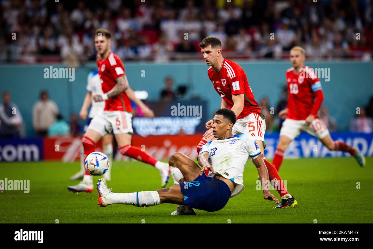Doha, Qatar. 29th Nov, 2022. Jude Bellingham (England), Chris Mepham ...