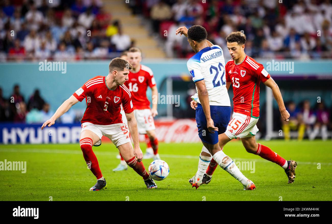 Doha, Qatar. 29th Nov, 2022. Jude Bellingham (England), Chris Mepham ...