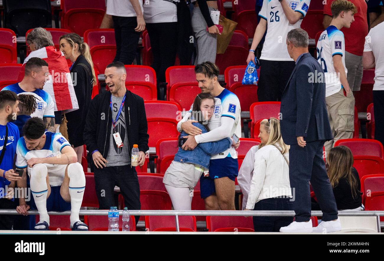 Doha, Qatar. 29th Nov, 2022. Jack Grealish (England) with his sister ...