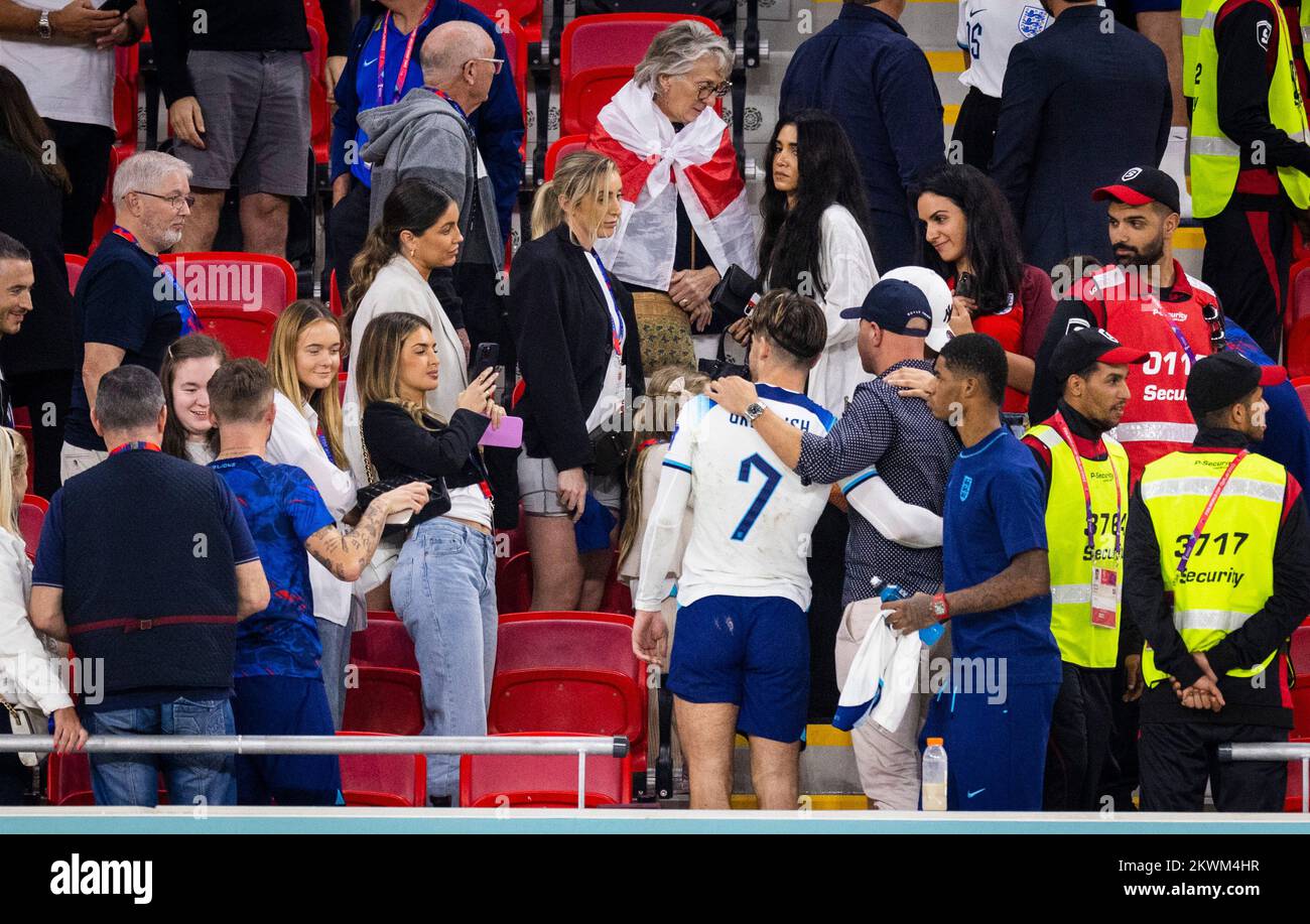 Doha, Qatar. 29th Nov, 2022. Sasha Attwood, girlfriend of Jack Grealish ...