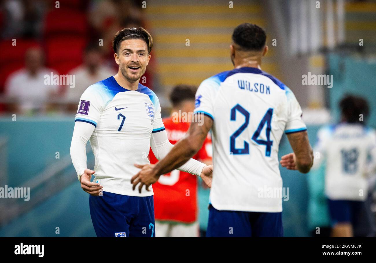 Doha, Qatar. 29th Nov, 2022. Jack Grealish (England), Callum Wilson ...
