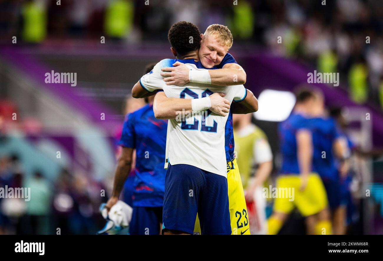 Doha, Qatar. 29th Nov, 2022. Jude Bellingham (England), Aaron Ramsdale ...