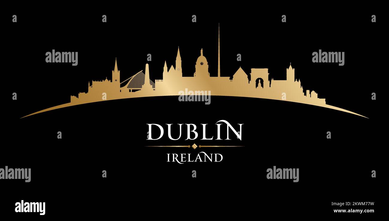 Dublin Ireland city skyline silhouette. Vector illustration Stock ...