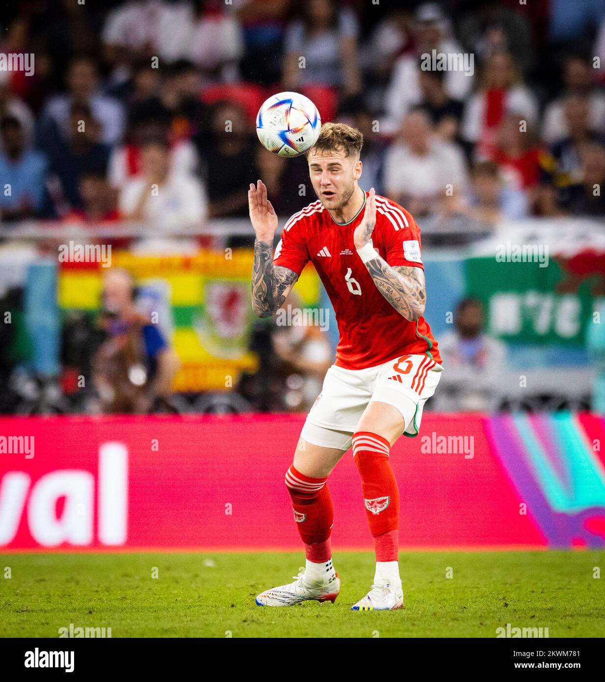 Doha, Qatar. 29th Nov, 2022. Joe Rodon (Wales) Wales - England World ...