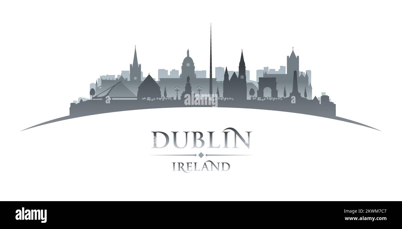 Dublin Ireland city skyline silhouette. Vector illustration Stock ...