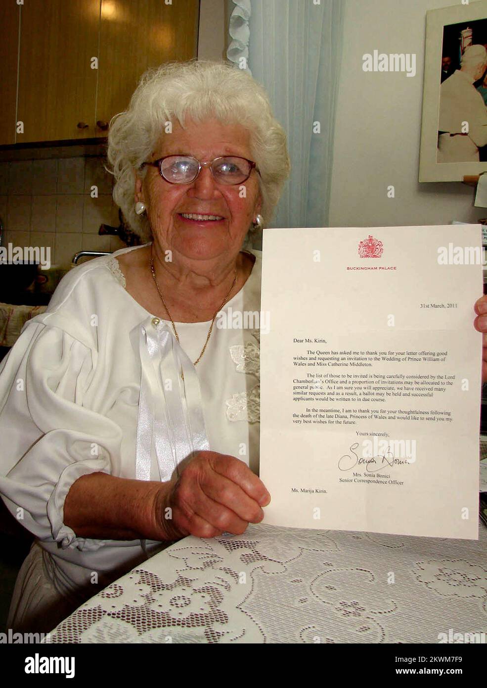 Marija Kirin (85) received a letter from the Queen in which she has ...