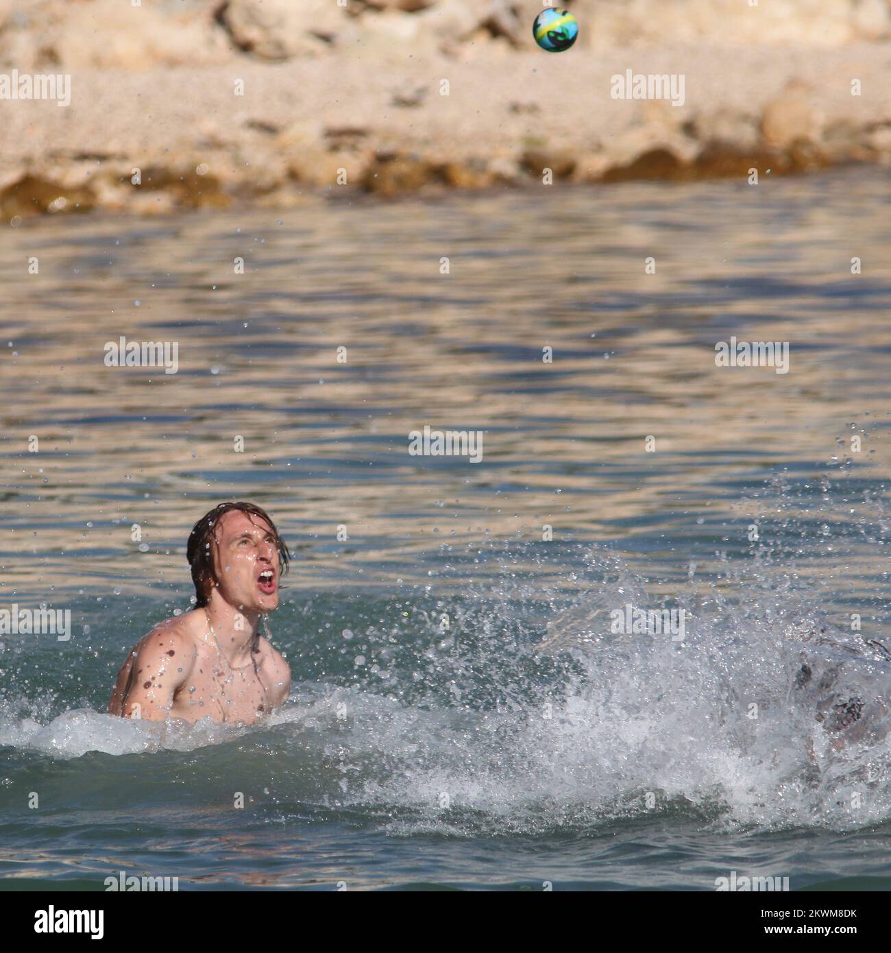 **PICTURE EXCLUSIVE** Football player Luka Modric on the beach near ...