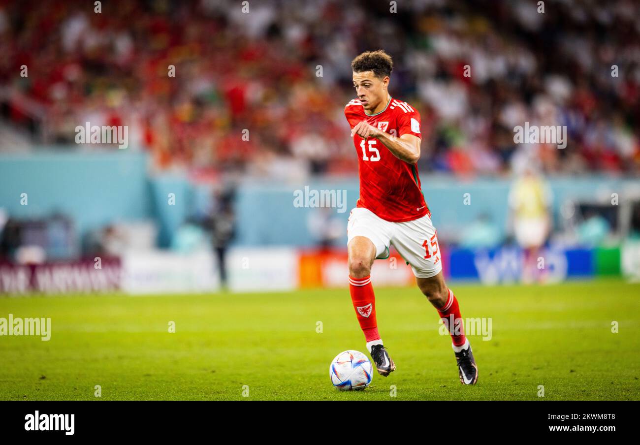 Doha, Qatar. 29th Nov, 2022. Ethan Ampadu (Wales) Wales - England World ...
