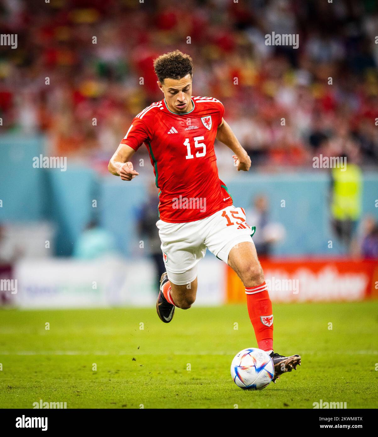 Doha, Qatar. 29th Nov, 2022. Ethan Ampadu (Wales) Wales - England World ...