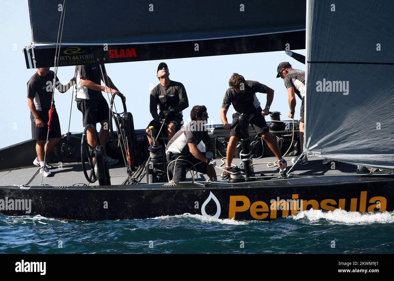 Third day of the prestigious sailing competition RC44 Cup, fleet race ...
